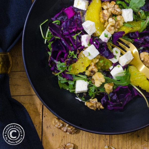 Rotkohlsalat mit Orangen und Feta - Seaside-Cottage